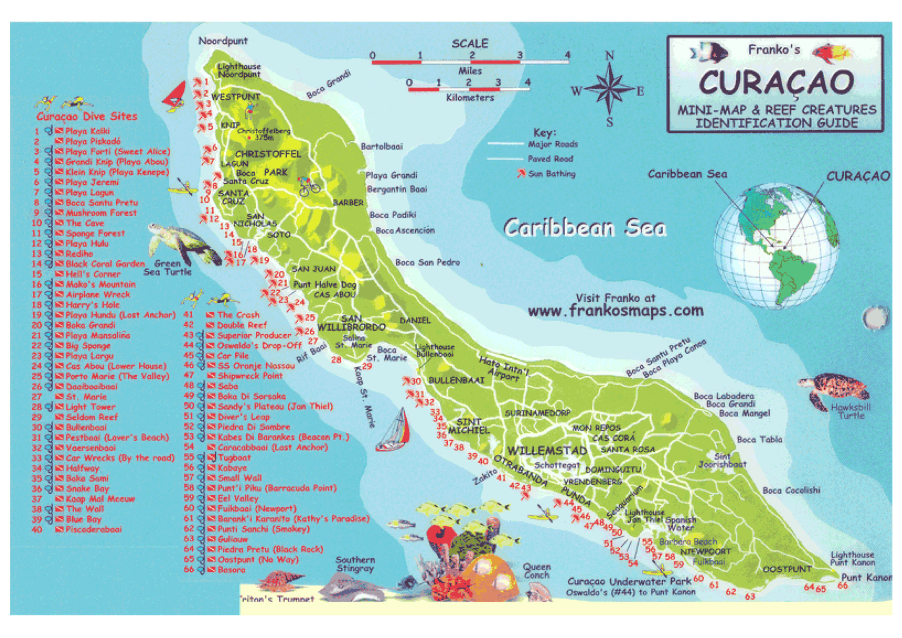 Printable Map Of Curacao Printable Map Of Curacao